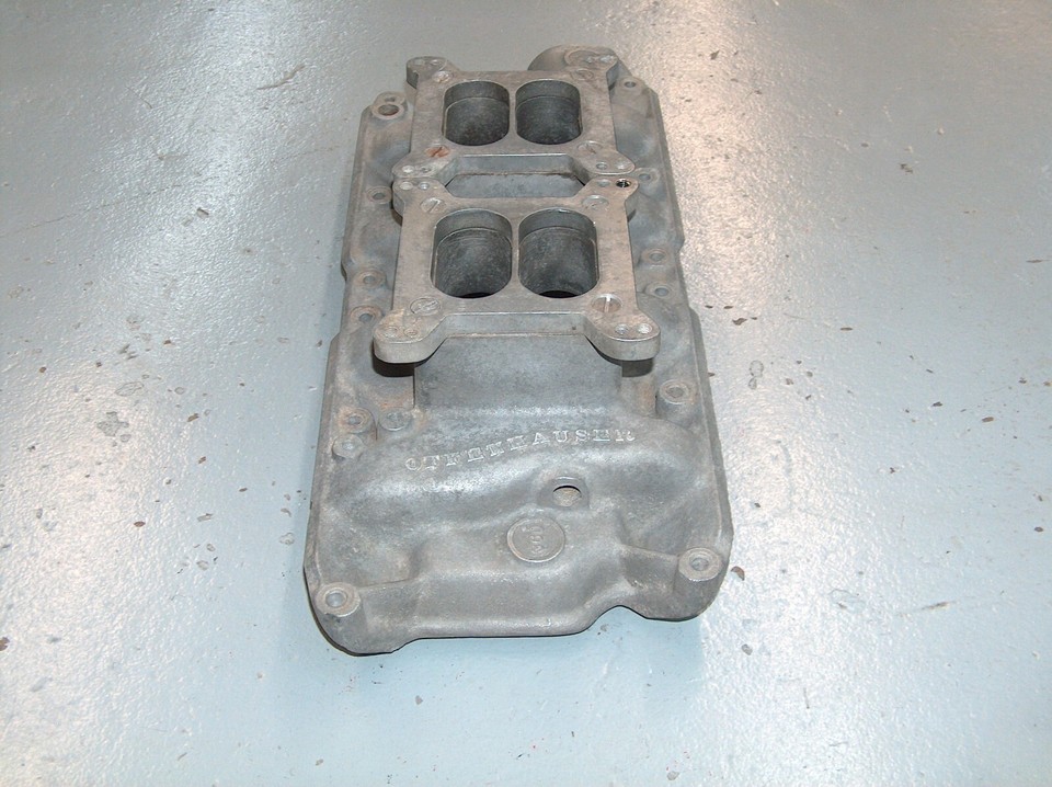 Offenhauser 302 SB Ford Vintage 2x4 Dual Quad Aluminum Intake Manifold ...