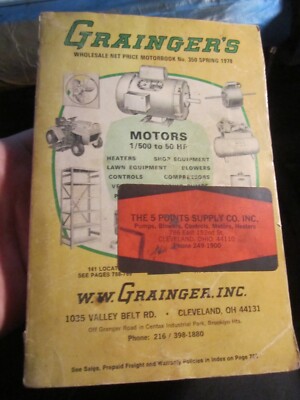 1978 GRAINGER'S WHOLESALE NET PRICE MOTORBOOK NO 350 HANDBOOK BBA-52 | eBay