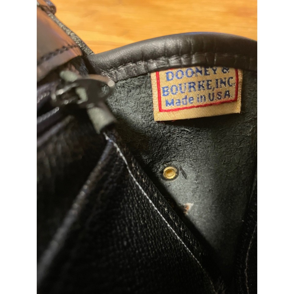 Vintage Dooney & Bourke AWL Black Leather Crossbody Bag USA Made Duck ...