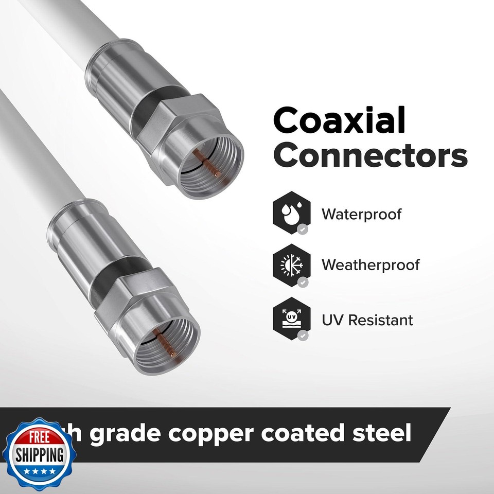 THE CIMPLE CO 40 FT Solid Copper Coaxial Cable - RG6 Coax with Co | eBay