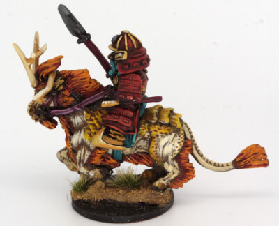 Samurai Dwarf Armoured Dwarf With Spear Mounted On Ki-Rin 28mm Metal ...