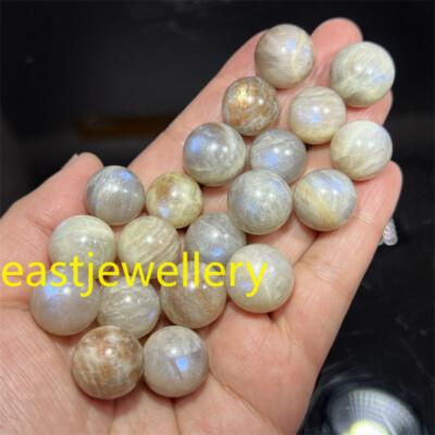 20pcs Natural Moonstone Carved Sphere quartz crystal ball Reiki Healing ...