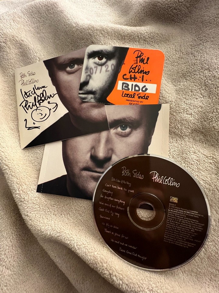 PHIL COLLINS - BOTH SIDES - SIGNED CD w/ BACKSTAGE PASS kw genesis lp ...