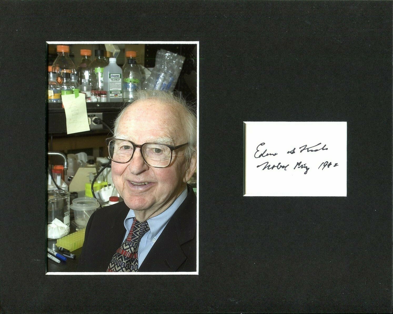 Edwin Krebs Nobel Prize Lasker Award Medicine Signed Autograph Photo ...