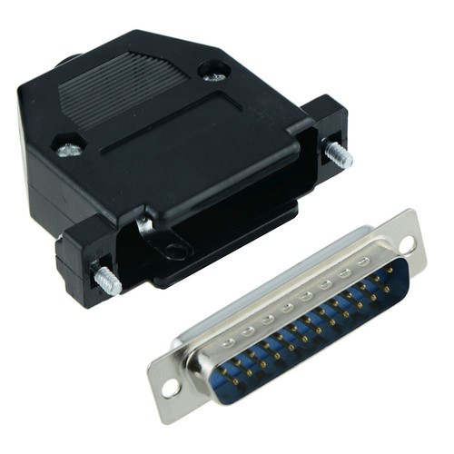 25-Way D Sub Connector Male Plug with Black Hood Cover 5063200056326 | eBay