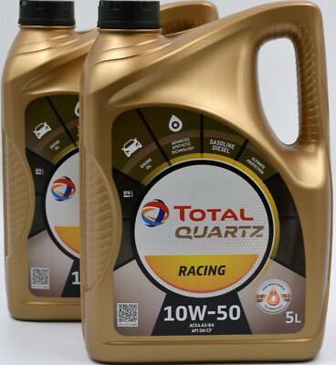 2x5 Liter Total Quartz Racing 10W50 Motoröl Vollsynthetisch 10W-50 ...