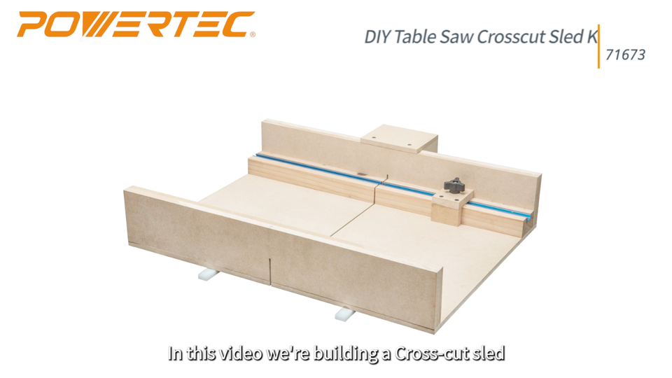 POWERTEC 71673 Table Saw Sled Kit w/ T-Tracks, Miter Bars, Knob, Bolt ...