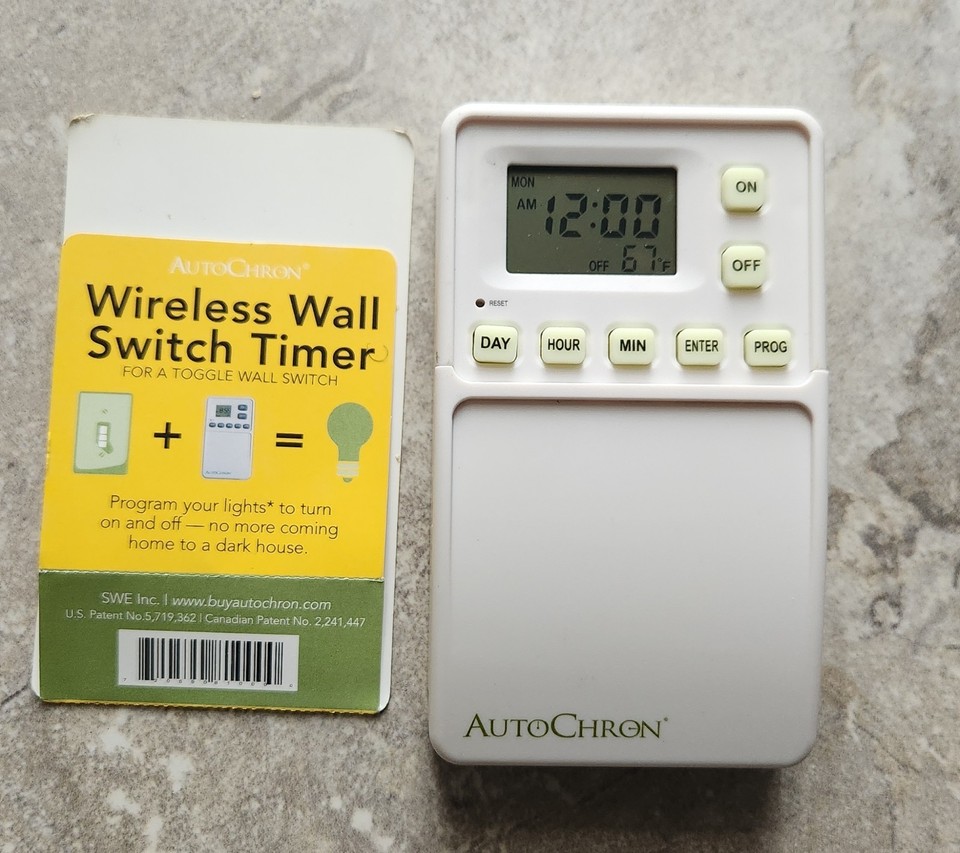 AutoChron Programmable Wireless Wall Light Switch Timer P38-200ATBPT | eBay