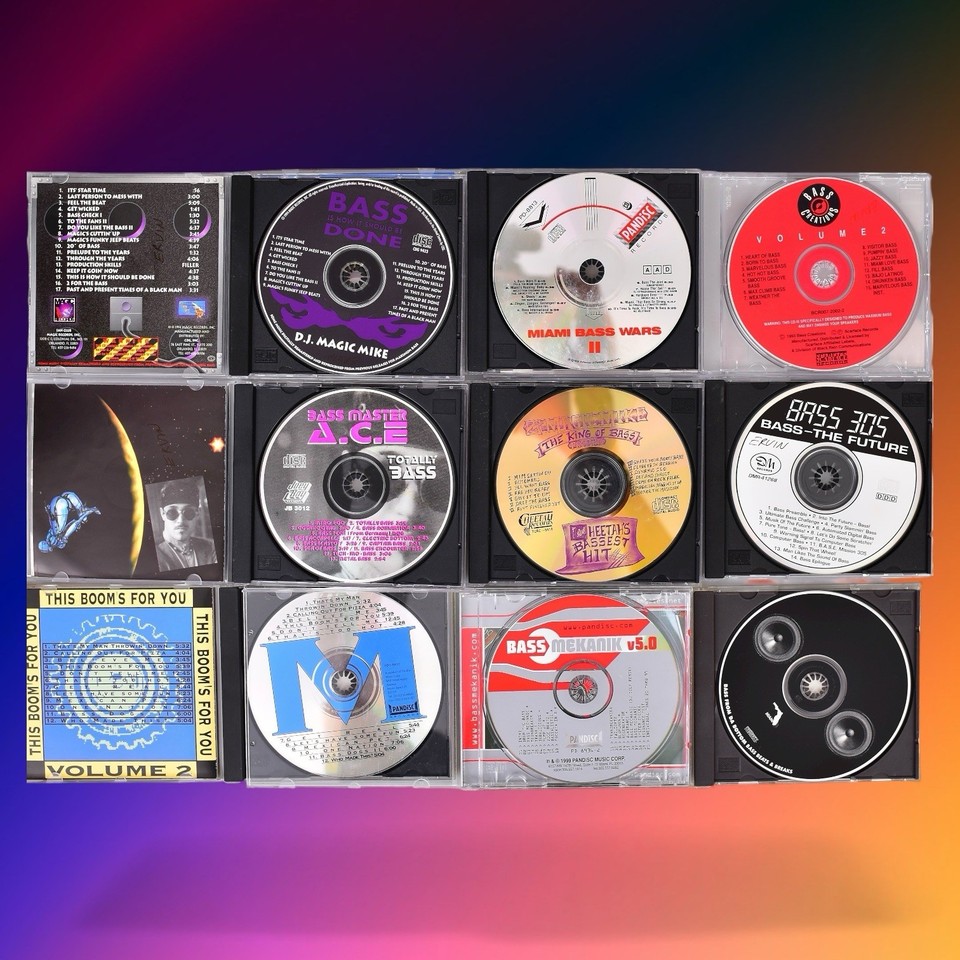 RARE 24 BASS MUSIC MIAMI BASS CD'S LOT BUNDLE MEKANIK BOYS BOTTOM QUAD ...