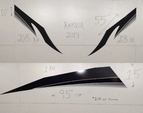 KEYSTONE 2013 RAPTOR RV FRONT/SIDE WING DECAL SET #1, #20B RH/LH TOY ...