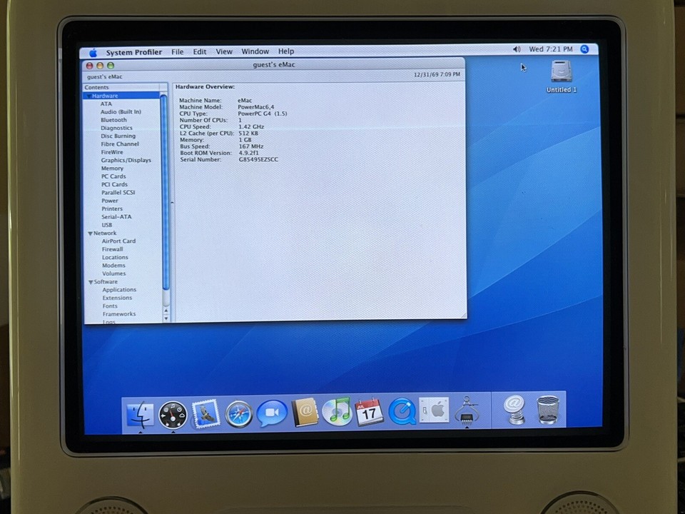 Apple eMac PowerMac Power PC A1002 80GB 1GB RAM | eBay