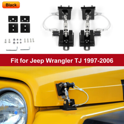 Pair Black Hood Latch Lock Catch Aluminum Accessories For Jeep Wrangler ...