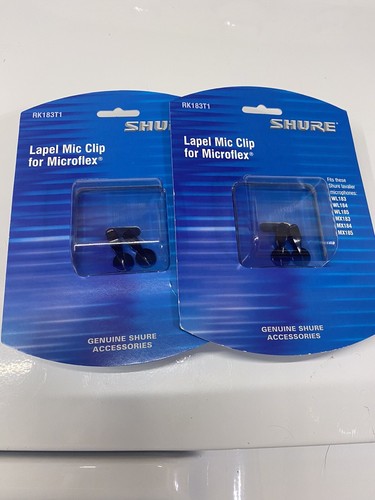2-Shure RK183T1 Lapel Mic Clip Microflex Microphone Holder New Unused ...