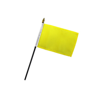 1 Dozen Solid Color Yellow Stick Flags 4x6in Handheld Solid Color Flag ...