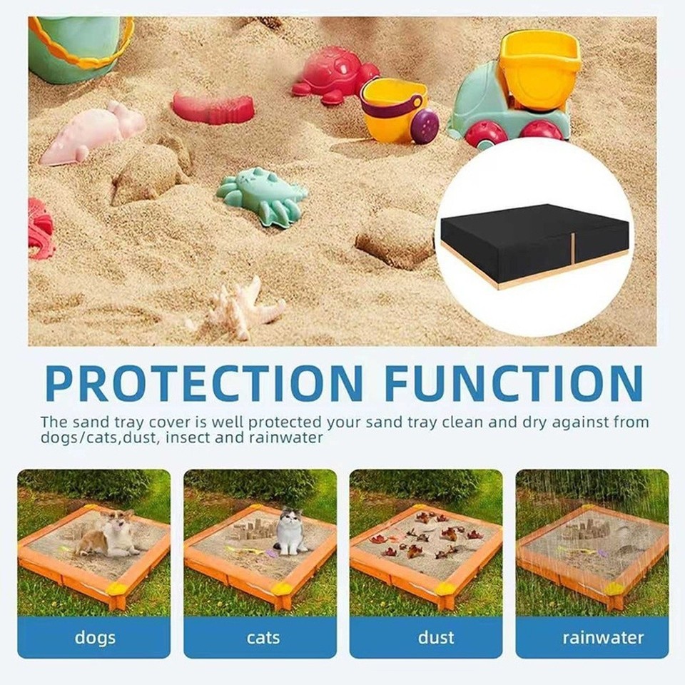 210D Oxford Black Orange Sandpit Cover Waterproof Reflective Strips ...