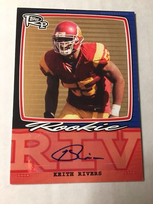 Keith rivers 08 topps rookie progression autograph RC 17/35 USC BENGALS ...