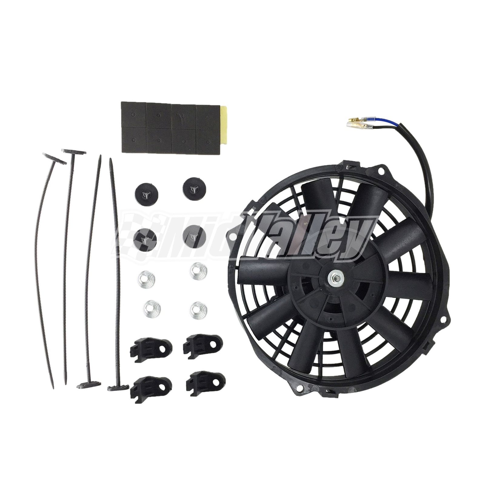 Universal Slim 7" Pull/push Radiator Engine Bay Cooling Fan Mount Kit ...