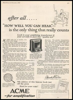 1925 Acme Radio Amplifier Transformer Man Suit Smoking Cartoon Vintage ...