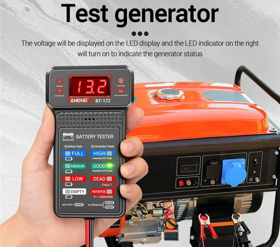 12V Car Battery Tester | Load Analyzer & Capacity Checker with LED ...