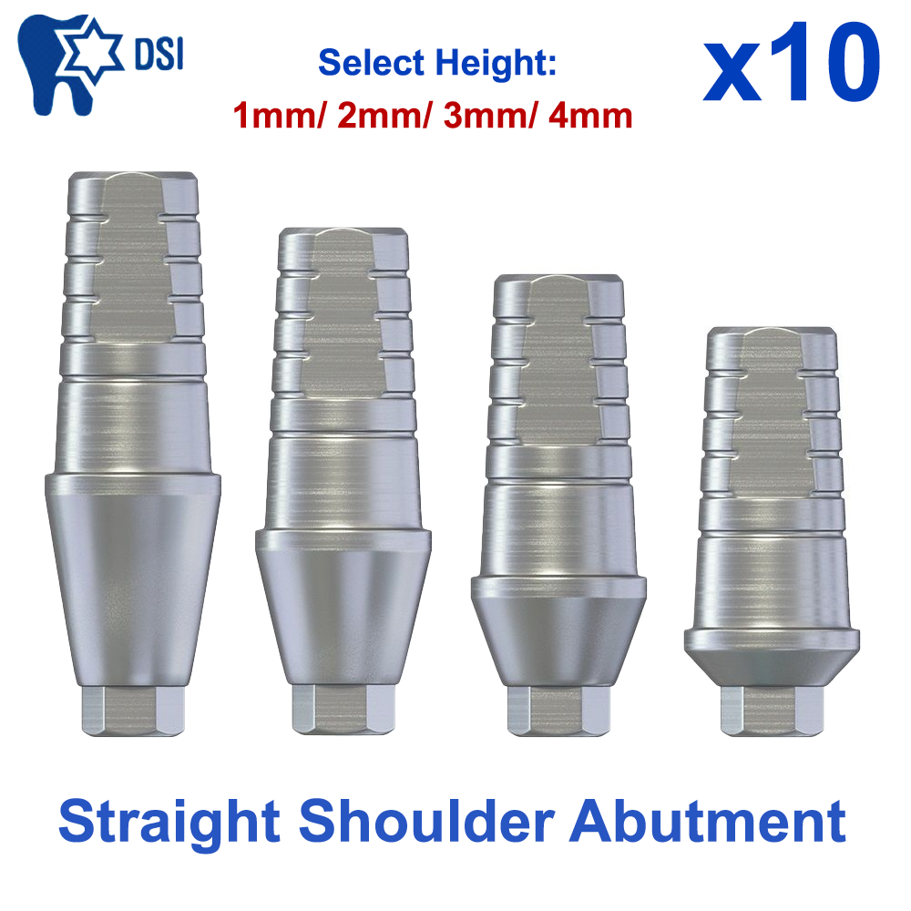 10x DSI Dental Fixture Straight Shoulder Adapter Head with Collar 1-4mm ...