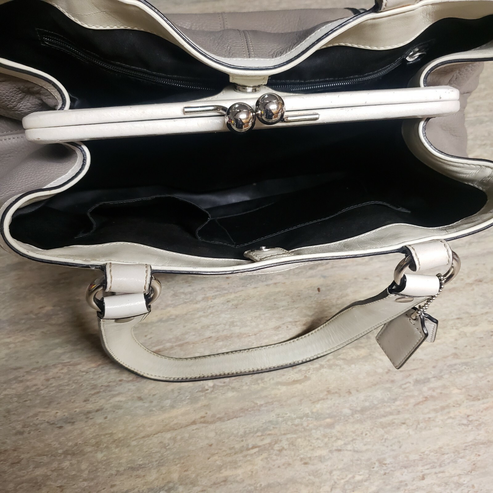 Coach Laura Spectator leather satchel hand bag.gray b… - Gem