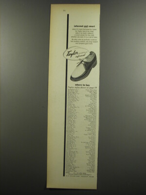 1953 Taylor Shoes Ad - Informal and smart | eBay