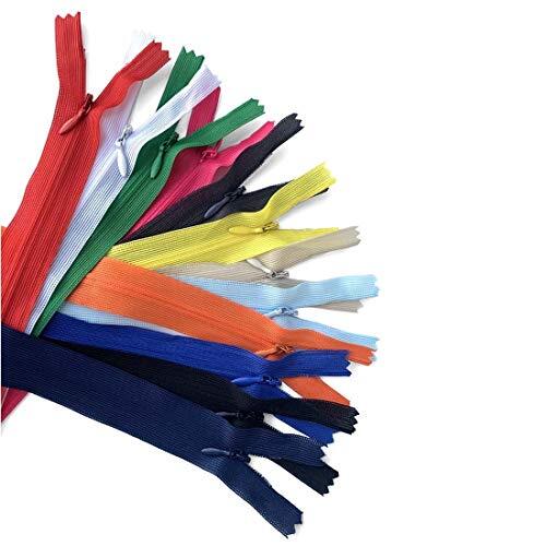Yzsfirm 10 Pcs 16 Inch Real Silk Invisible Sewing Zipper Bulk,Black ...