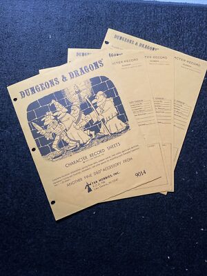 Dungeons & Dragons: Character Record Sheets (9014, 1977) | eBay