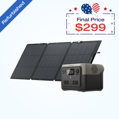 EcoFlow Solar Generator RIVER 2 Max 512Wh+160W solar panel Certified ...