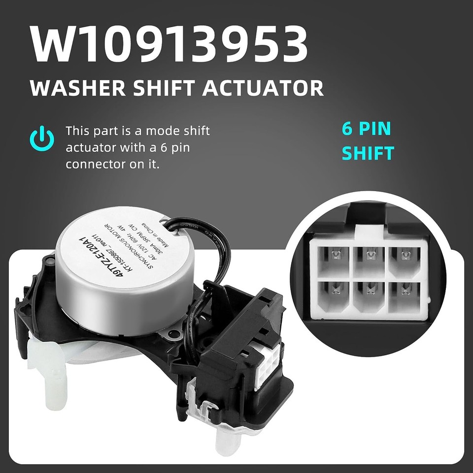 Actuator Compatible with Whirlpool Washer W10913953 W10597177 W10815026 ...