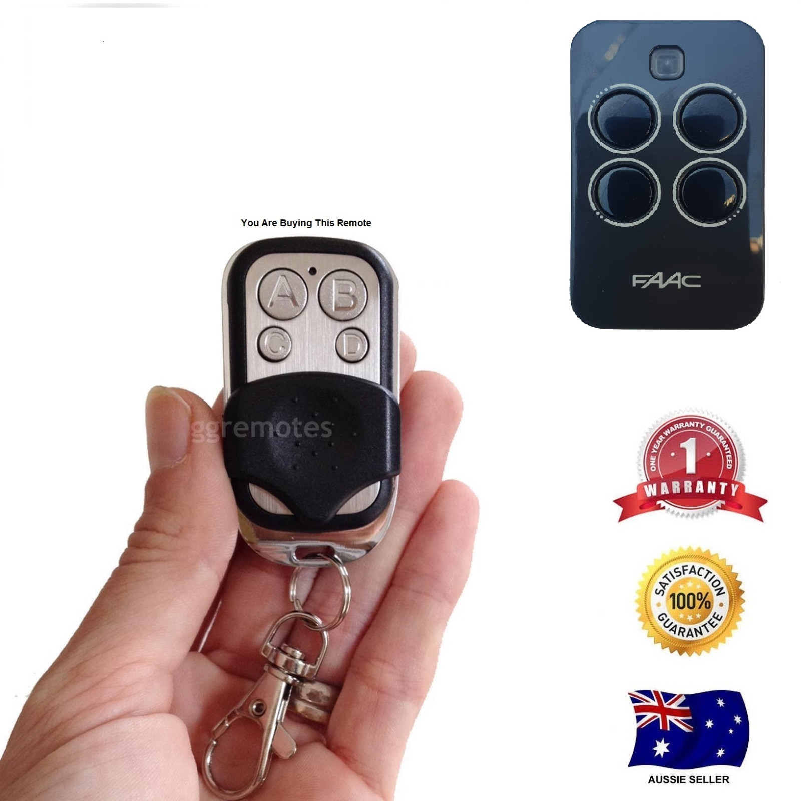 Remote Control Compatible With Grey Charcoal 787456 XT4 433 RC & FAAC ...