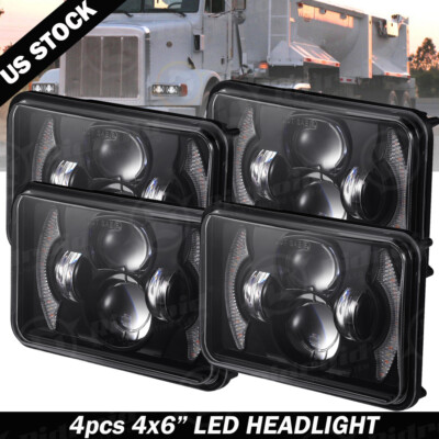 4PCS 4x6" inch LED Headlights Hi-Lo Beam H4 For Chevrolet Monte Carlo ...