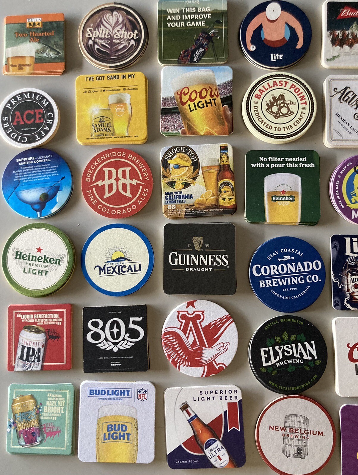 60 Beer Bar Coasters Pint Glass mat coaster Craft Domestic Import Lot A ...