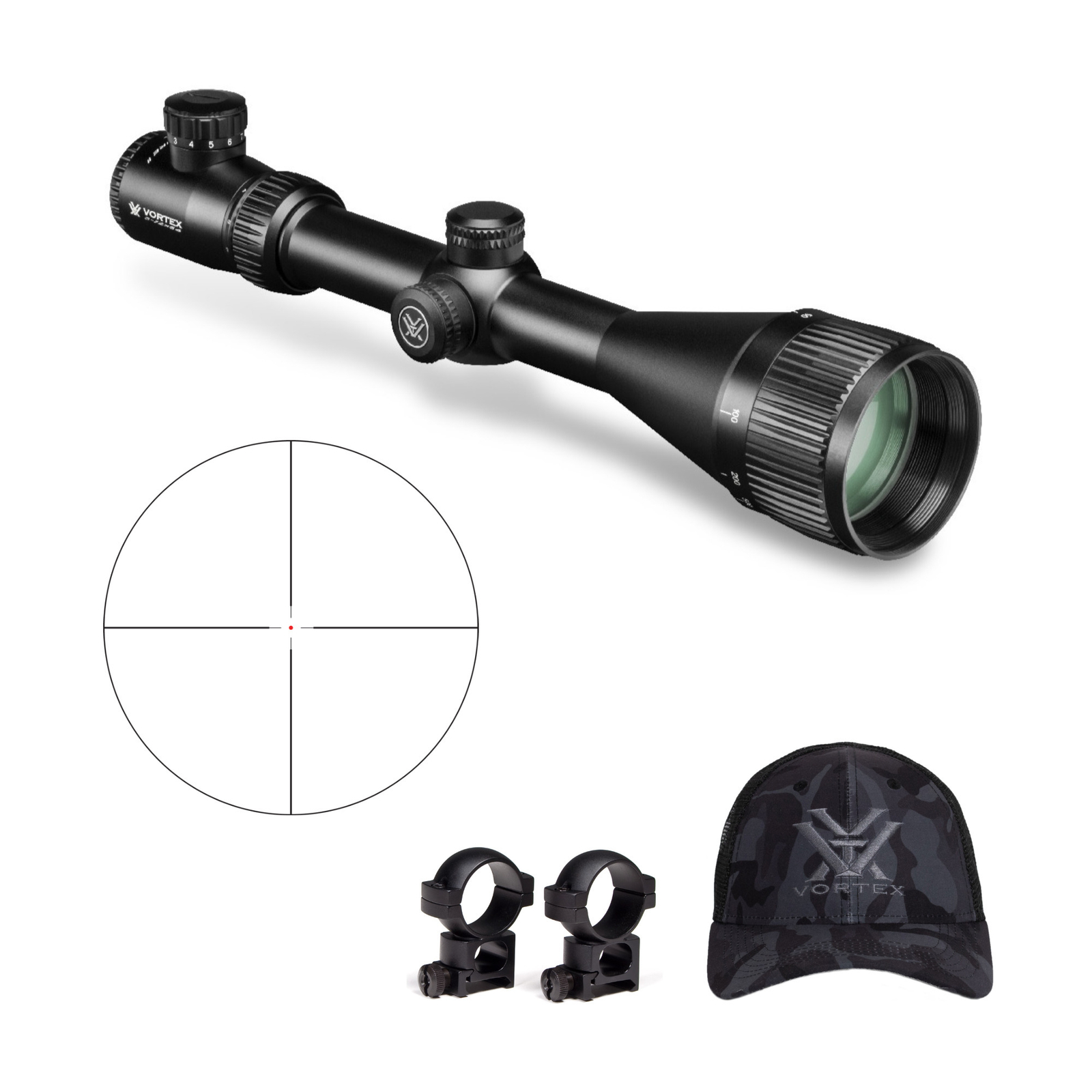 Vortex Crossfire II 3 12x56 AO Hog Hunter Riflescope W/ Vortex 30mm RINGS