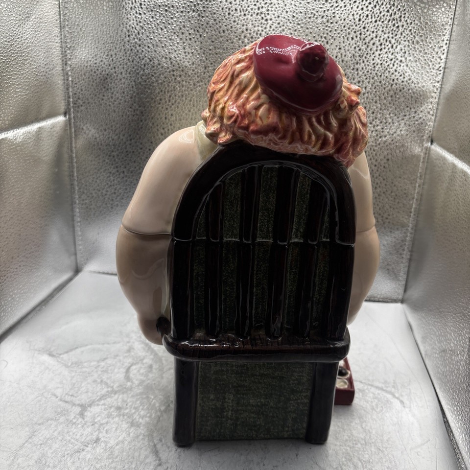 2002 Erika Oller Ceramic COOKIE JAR Fat Lady Happily Dying Of Chocolate ...