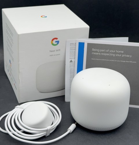 Google Nest WIFI AC1200 Add-on Point Range Extender Model H2E White w ...