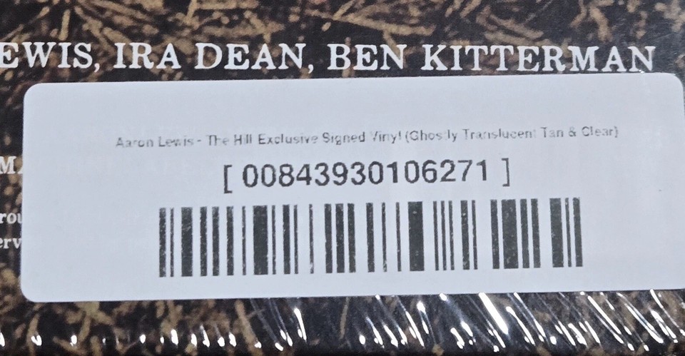 Aaron Lewis SIGNED vinyl - THE HILL Ghostly Translucent Tan / Clear ...