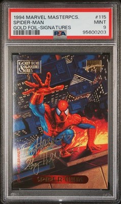 1994 MARVEL MASTERPIECES GOLD FOIL-SIGNATURES #115 SPIDER-MAN PSA 9 | eBay