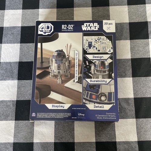 Star Wars 4D Build R2-D2 Cardstock Model Kit 201 Pieces Desk Decor and ...