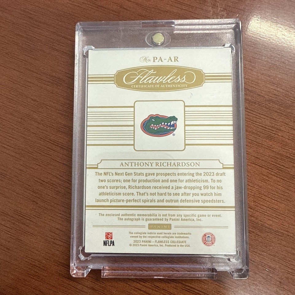 2023 Flawless Anthony Richardson 3 Color Patch On Card Rpa Auto /20 | eBay