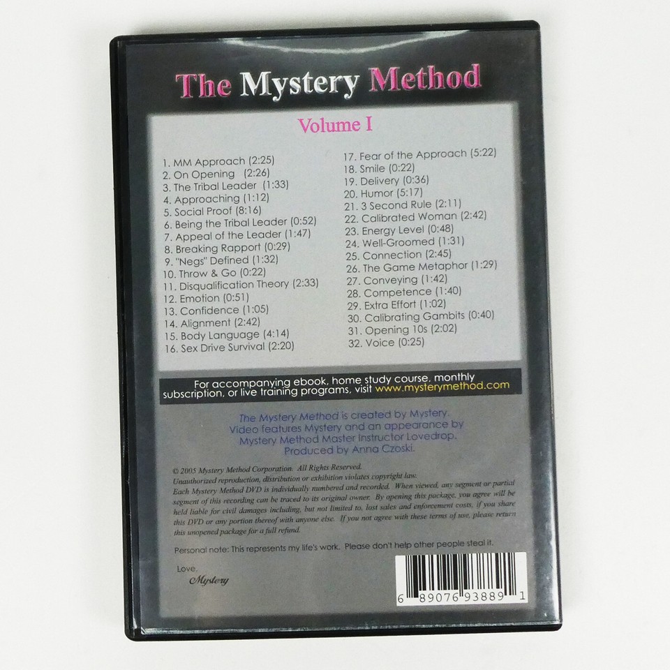 THE MYSTERY METHOD VIDEO ARCHIVES 5 DVDs Pick-Up Artist Seduction how ...