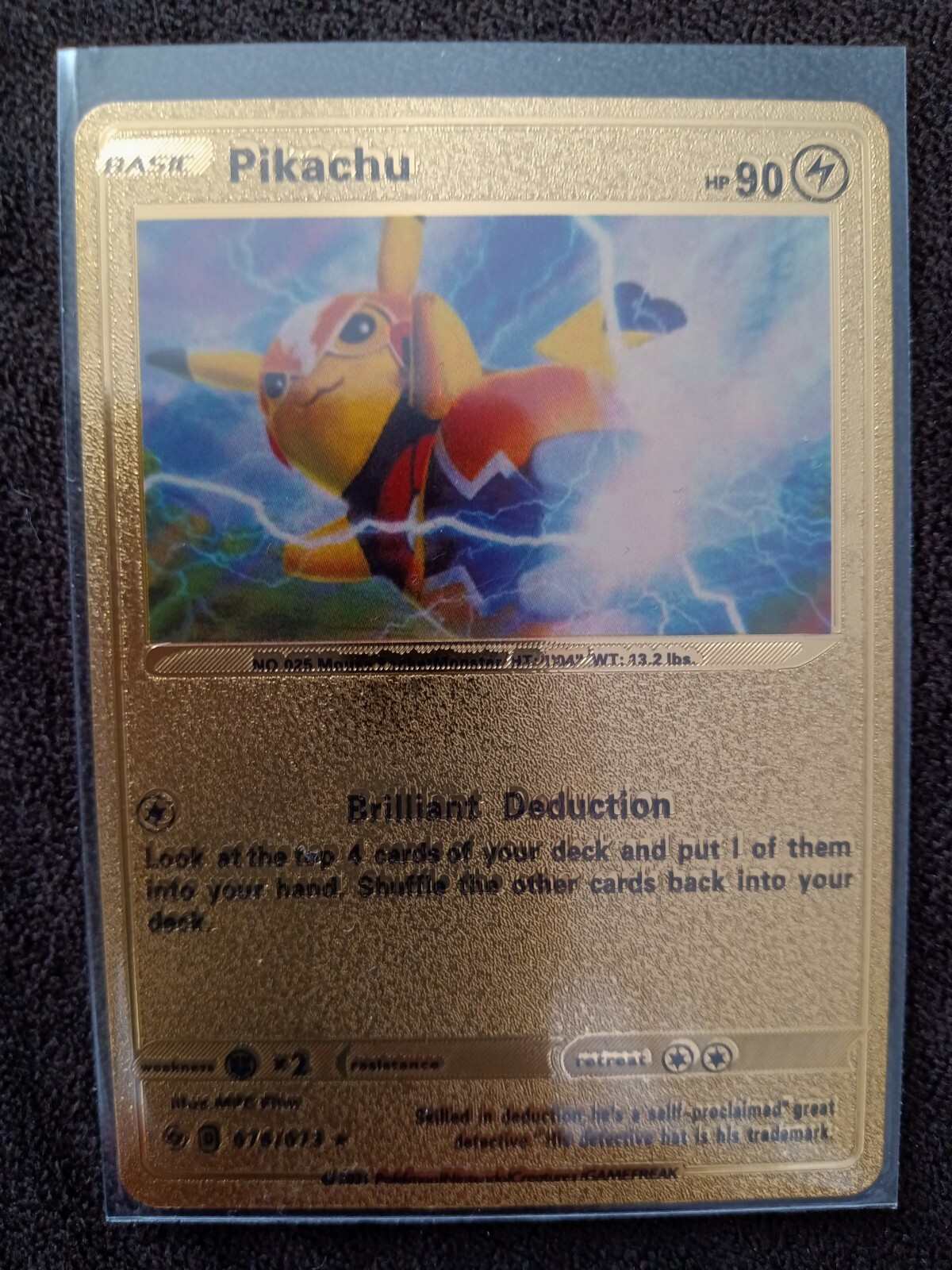 Pikachu Libre Superhero Gold Foil Pokemon Card 90hp 076/073 SECRET RARE ...