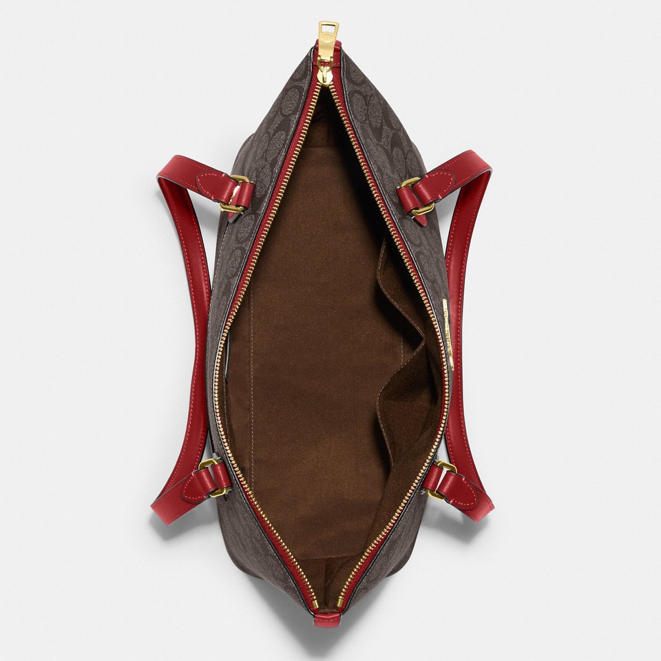 NWT Coach CH504 Gallery Tote In Signature Canvas Leather Print $378 | eBay