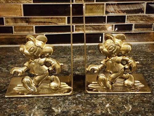 Vintage Walt Disney Productions Mickey Mouse Brass Bookends Set | eBay