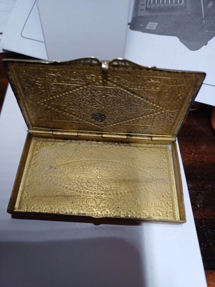 Ornate Small Box Yellow Metal Possibly For Bridge Markers | eBay UK
