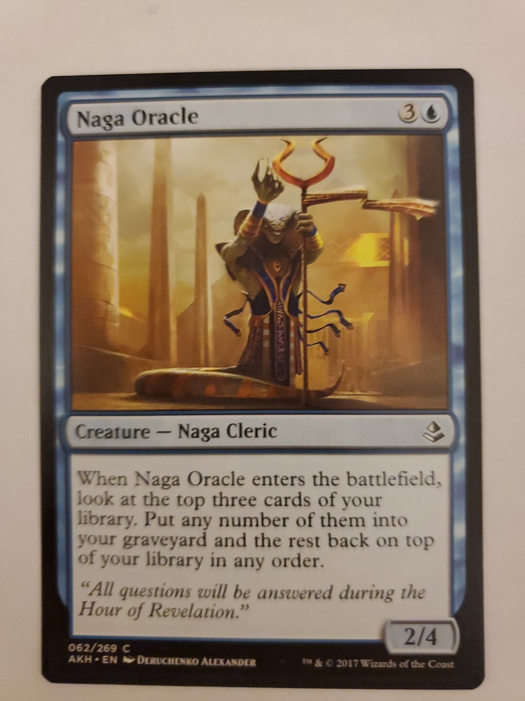 MTG Magic The Gathering Card Naga Oracle Creature Naga Cleric Blue ...