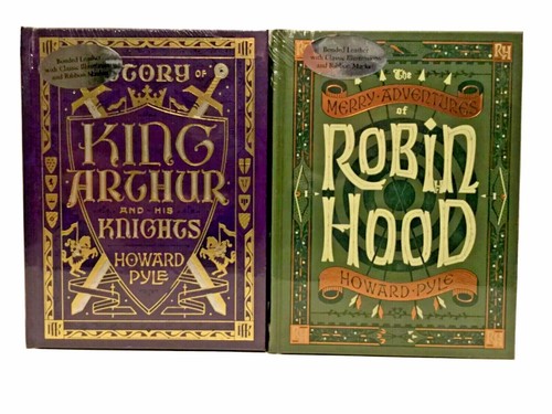 ️SET OF 2 Leather Bound Books KING ARTHUR & HIS KNIGHTS / ROBIN HOOD ...