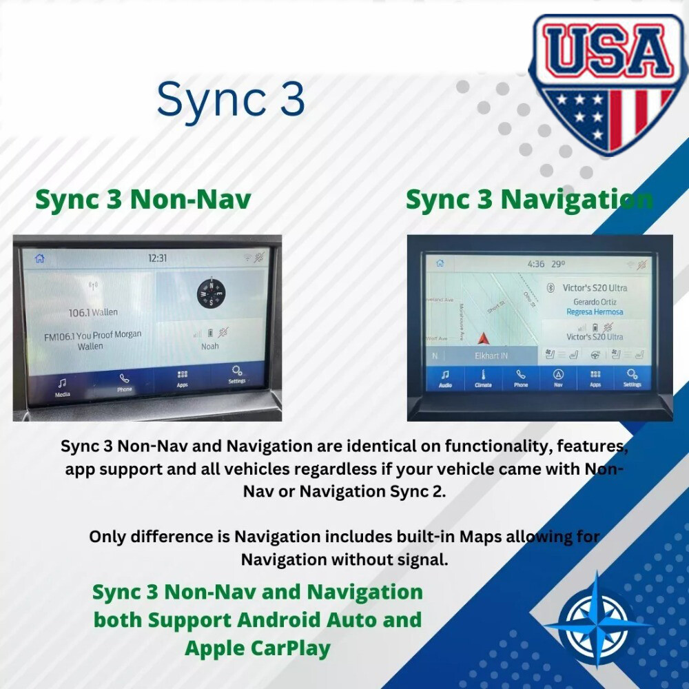 Latest OEM SYNC 2 to SYNC 3 Kit 3.4 for Ford Sync3 Android Auto Carplay ...