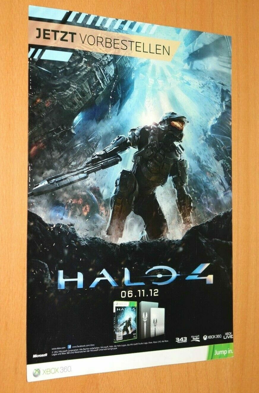 Halo 4 Xbox 360 PC One Rare Promo Poster / Ad Art Print Advertisement ...
