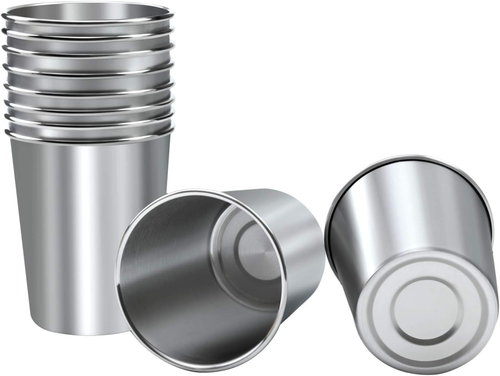 Resinta 10 Pieces 8 Ounce Stainless Steel Cups Metal Pint Cups ...